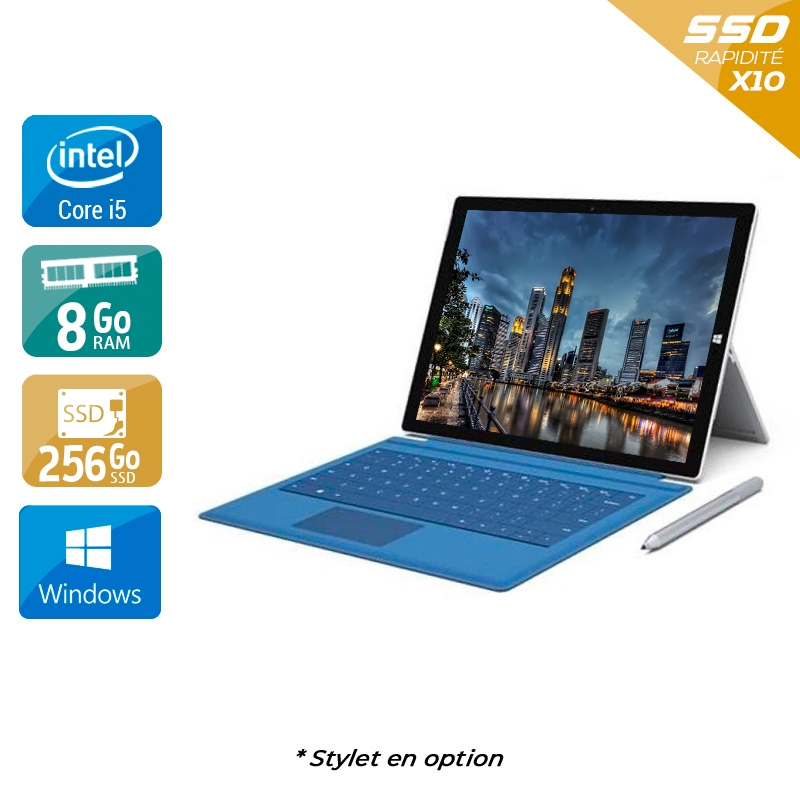 Tablette Tactile Microsoft Surface Pro 3 i5 8Go RAM 256Go SSD Windows ...